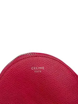 Celine 2014 Grained Calfskin Round Zip Coin Pouch