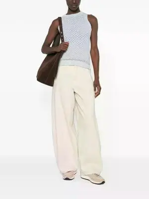 Eleventy Sequin Embellished Open-knit Vest