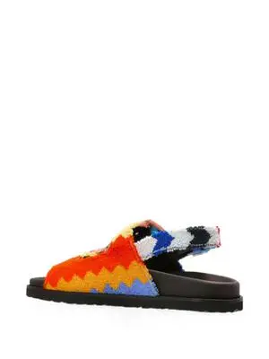 Missoni Zigzag Buckle-fastening Terrycloth Sandals - Blue