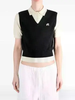 MALBON Veronica Logo-embroidered Layered-effect Sweater - Black