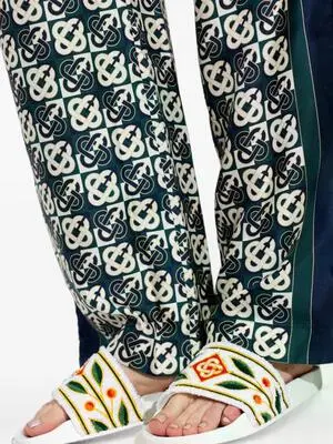 Casablanca Embroidered Logo-patch Terry Cloth Slides - White
