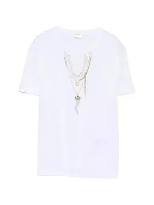 Liu Jo Graphic-print Rhinestone-embellished T-shirt - White