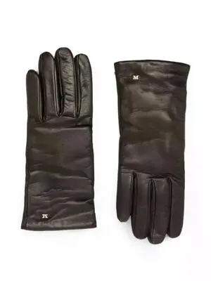 Max Mara Spalato Logo-plaque Leather Gloves