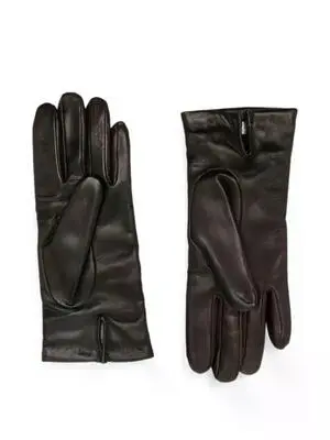 Max Mara Spalato Logo-plaque Leather Gloves