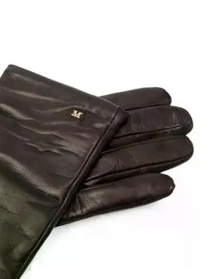 Max Mara Spalato Logo-plaque Leather Gloves