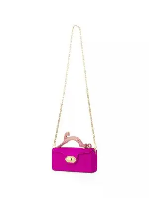 LANVIN Pencil Cat Nano Bag In Pony And Rhinestones - Pink