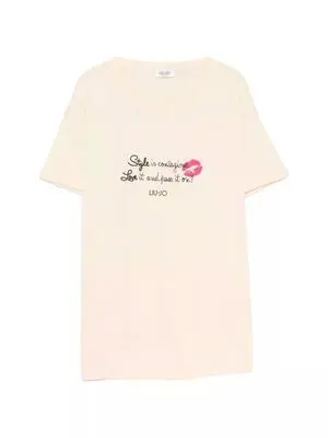 Liu Jo Crystal-embellished Graphic-print T-shirt