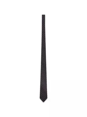Saint Laurent Silk Jacquard Neck Tie - Blue
