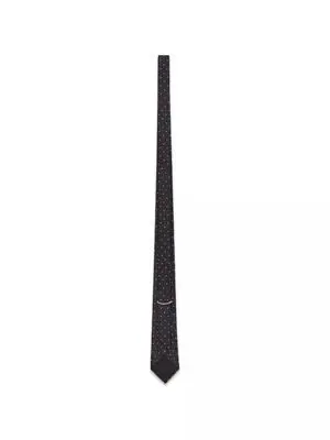 Saint Laurent Silk Jacquard Neck Tie