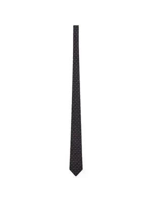 Saint Laurent Tie In Silk Jacquard - Blue