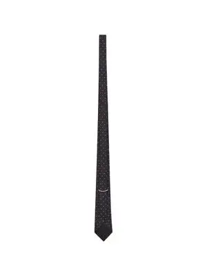 Saint Laurent Tie In Silk Jacquard - Blue