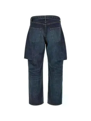 Sacai Belted Straight-leg Jeans