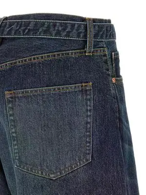Sacai Belted Straight-leg Jeans