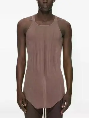 Rick Owens Ribbed-knit Racerback Tank Top - Brown