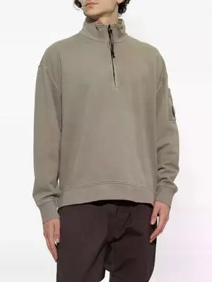 C.P. COMPANY Quarter-zip Lens Detail Sweater - Green
