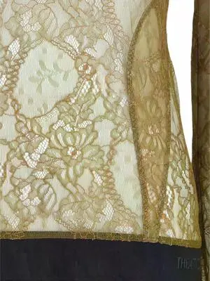 Attico Lace Panel Long Sleeve Top