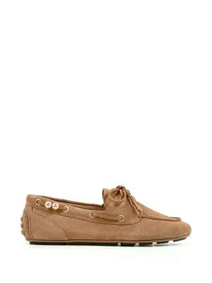 Karl Lagerfeld Ariella Suede Boat Shoes - Neutrals
