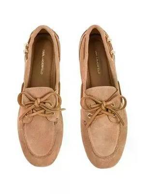 Karl Lagerfeld Ariella Suede Boat Shoes - Neutrals