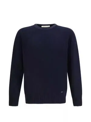 BROOKSFIELD Logo Plaque Crew Neck Sweater - Blue