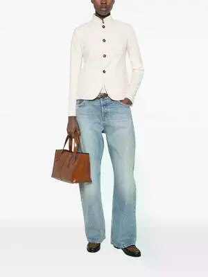 CIRCOLO 1901 Mandarin-collar Patch-pocket Jacket - Neutrals