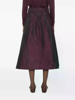 WHYCI MILANO Pleated Midi Skirt With Iridescent Finish