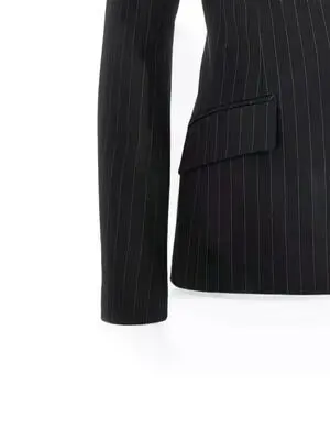 Andamane Bianca Pinstripe Peak Lapel Blazer
