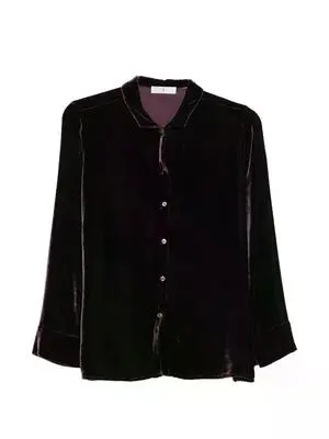 WHYCI MILANO Velvet Long-sleeve Shirt