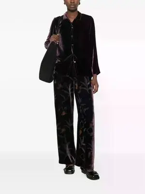 WHYCI MILANO Velvet Long-sleeve Shirt