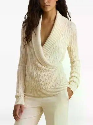 Ralph Lauren Cable-knit Shawl-collar Sweater