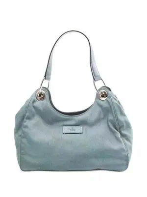Gucci 2000s Canvas Leather Shoulder Bag