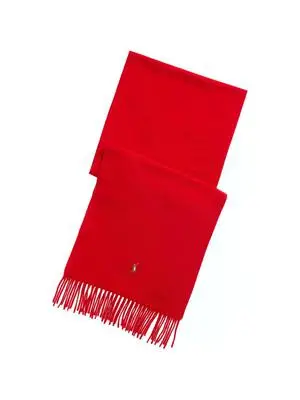 Polo Ralph Lauren Pony Fringed Scarf - Red