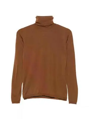 Max Mara Saluto Fine Knit Roll-neck Long-sleeve Sweater - Brown