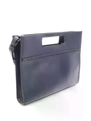 Fendi 2010s Cut-out Handle Leather Tote Bag