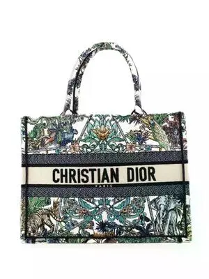 DIOR Book Embroidered Canvas Medium Tote Bag