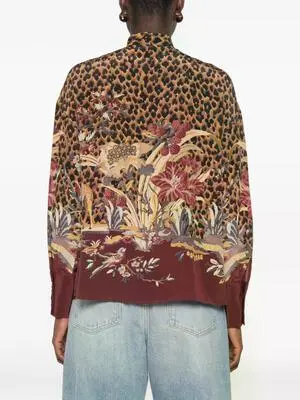 Etro Leopard-print Shirt With Pussy-bow Collar