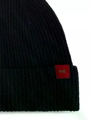 Kiton Logo-patch Ribbed-knit Beanie Hat