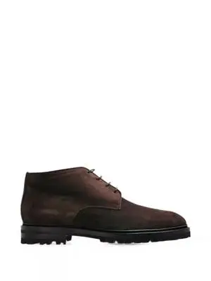 Kiton Lace-up Suede Boots - Brown