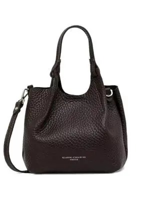 GIANNI CHIARINI Small Grained Leather Tote Bag - Brown