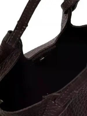 GIANNI CHIARINI Small Grained Leather Tote Bag - Brown