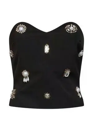 ALINA Crystal-embellished Strapless Top - Black