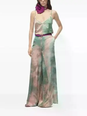 Pinko Gradient Satin Wide-leg Trousers