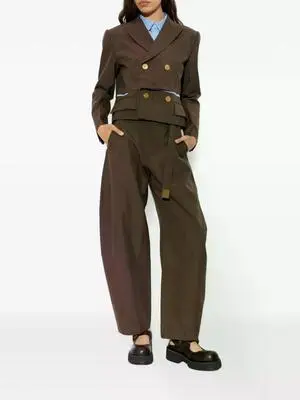 Sacai Double-breasted Layered Cropped Blazer