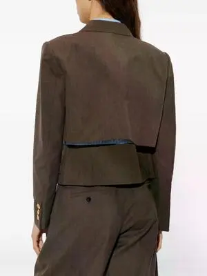 Sacai Double-breasted Layered Cropped Blazer