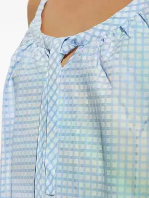 Posse Lila Gingham Tie-fastening Top