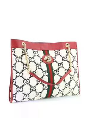 Gucci Rajah Chain Gg Tweed Large Tote Bag