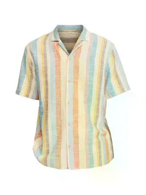 REVOLUTION NOW Cuban Short-sleeved Striped Shirt - Neutrals
