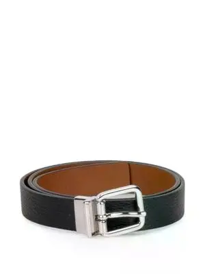 GIANNI CHIARINI Grained Leather Buckle Belt - Black