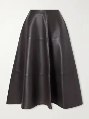 Altuzarra Varda Paneled Leather Midi Skirt