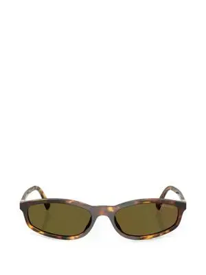Miu Miu Tortoiseshell-effect Rectangle Sunglasses - Brown
