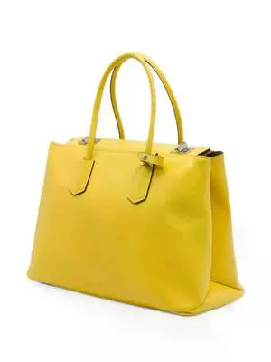 Prada 2013-2026 Saffiano Cuir Double Tote Bag - Yellow